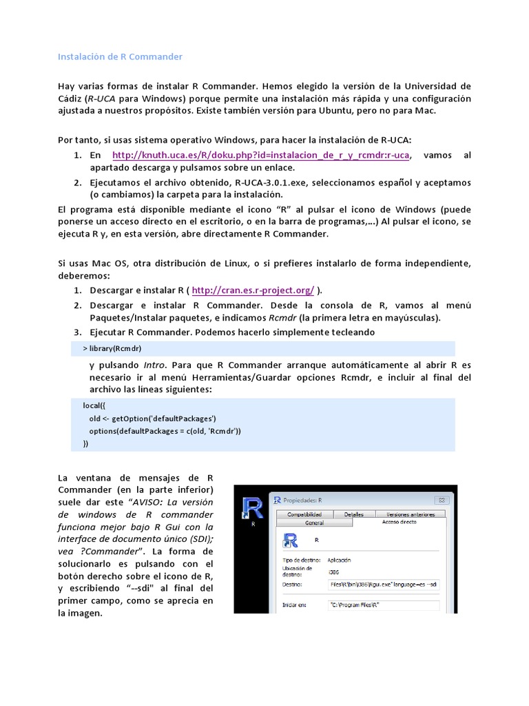 Instalación RCMDR | PDF | Mac OS | Microsoft Windows
