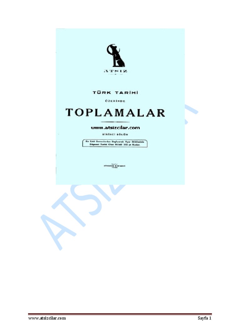 Türk Tarihi Üzerinde Toplamalar | PDF