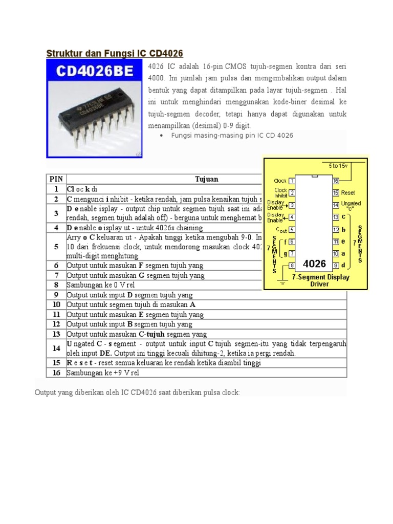 Struktur Dan Fungsi IC CD4026 | PDF | Komputer | Teknologi & Rekayasa