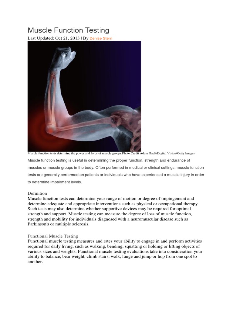 Muscle Function Testing | Download Free PDF | Physical Strength ...