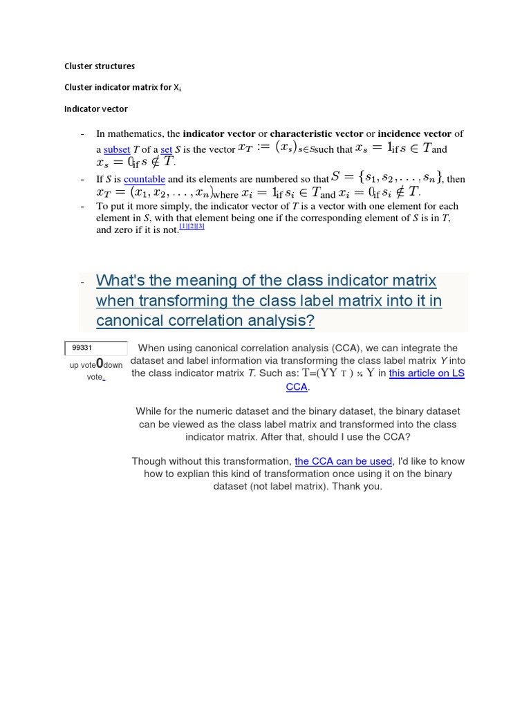 Understanding Class Indicator Matrix | PDF