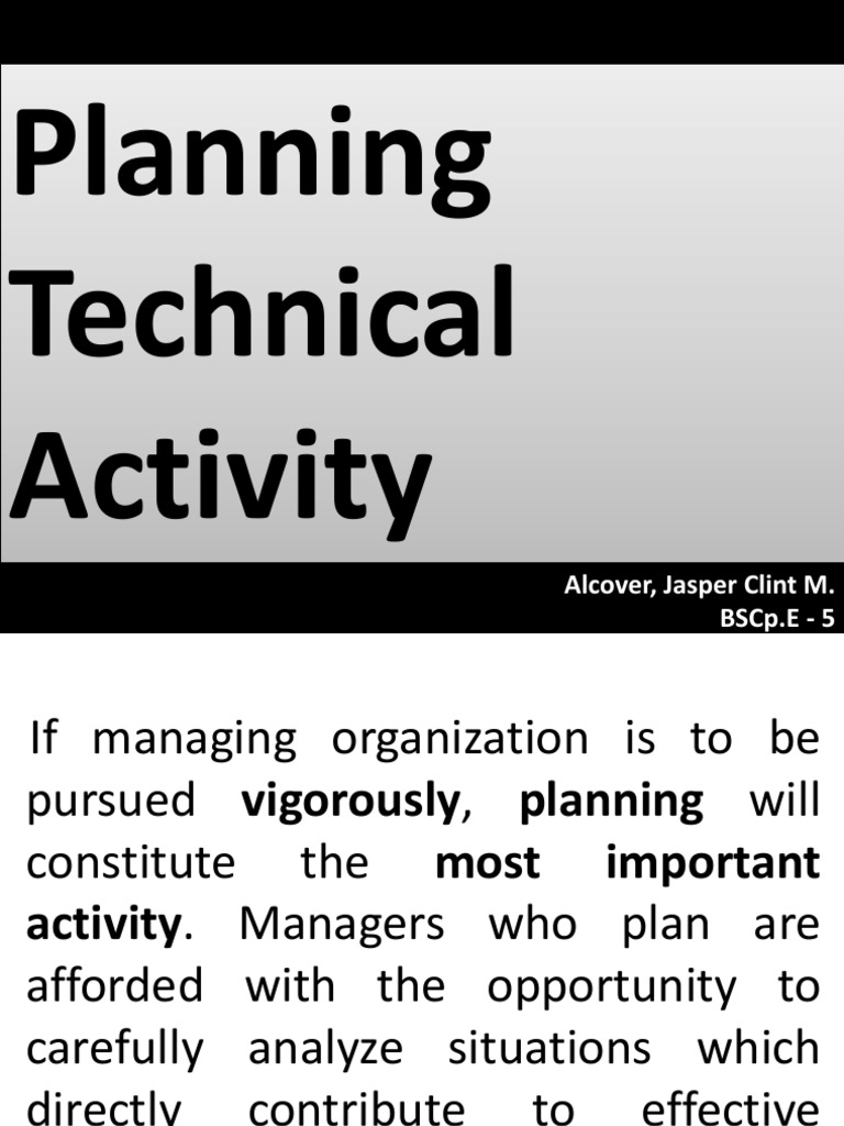 Engineering Management Chapter 3 (Planning Technical Activity) | PDF | Strategic Planning | Goal