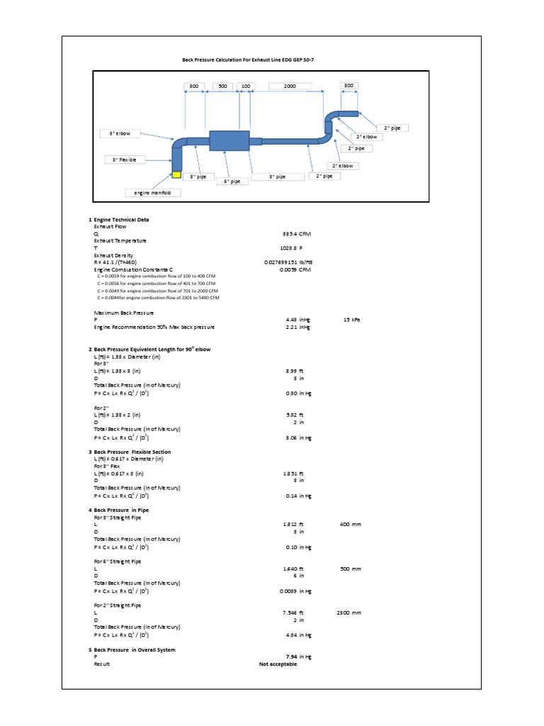 Back Pressure Calculation 1 PDF | PDF | Pressure | Engines