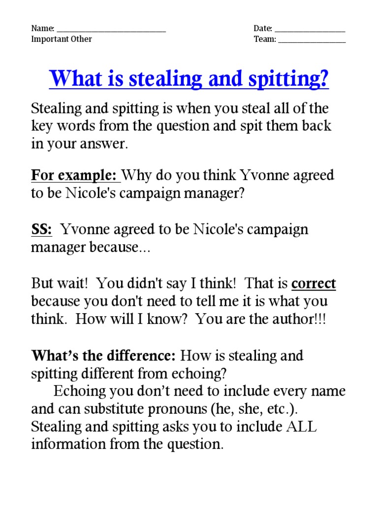 Stealing and Spitting | PDF | Language Arts & Discipline
