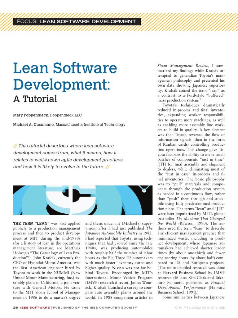 Lean Software Development - A Tutorial PDF | PDF | Agile Software ...