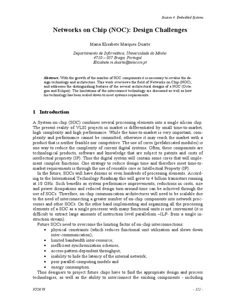 Networks On Chip (NOC) : Design Challenges | PDF | Central Processing ...