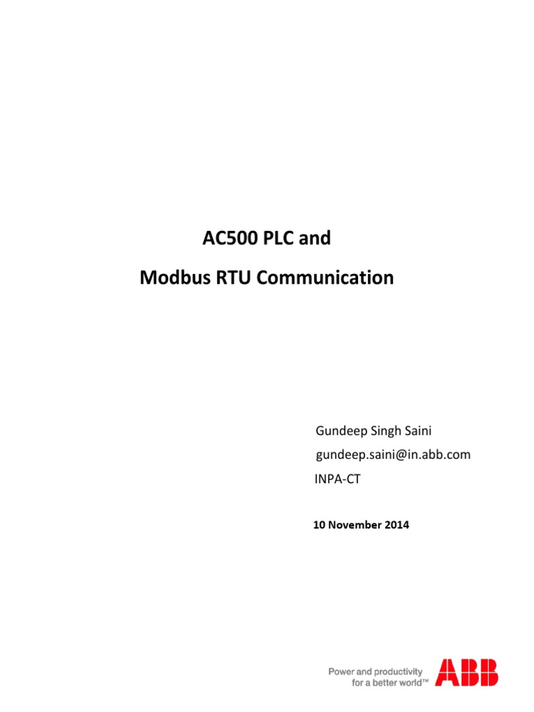 AC500 PLC and Modbus RTU Communication | PDF | Programmable Logic ...