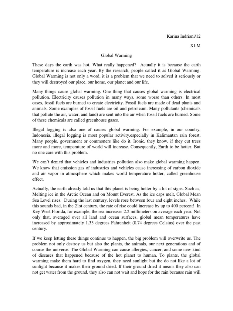 Global Warming Speech | PDF | Global Warming | Fossil Fuels