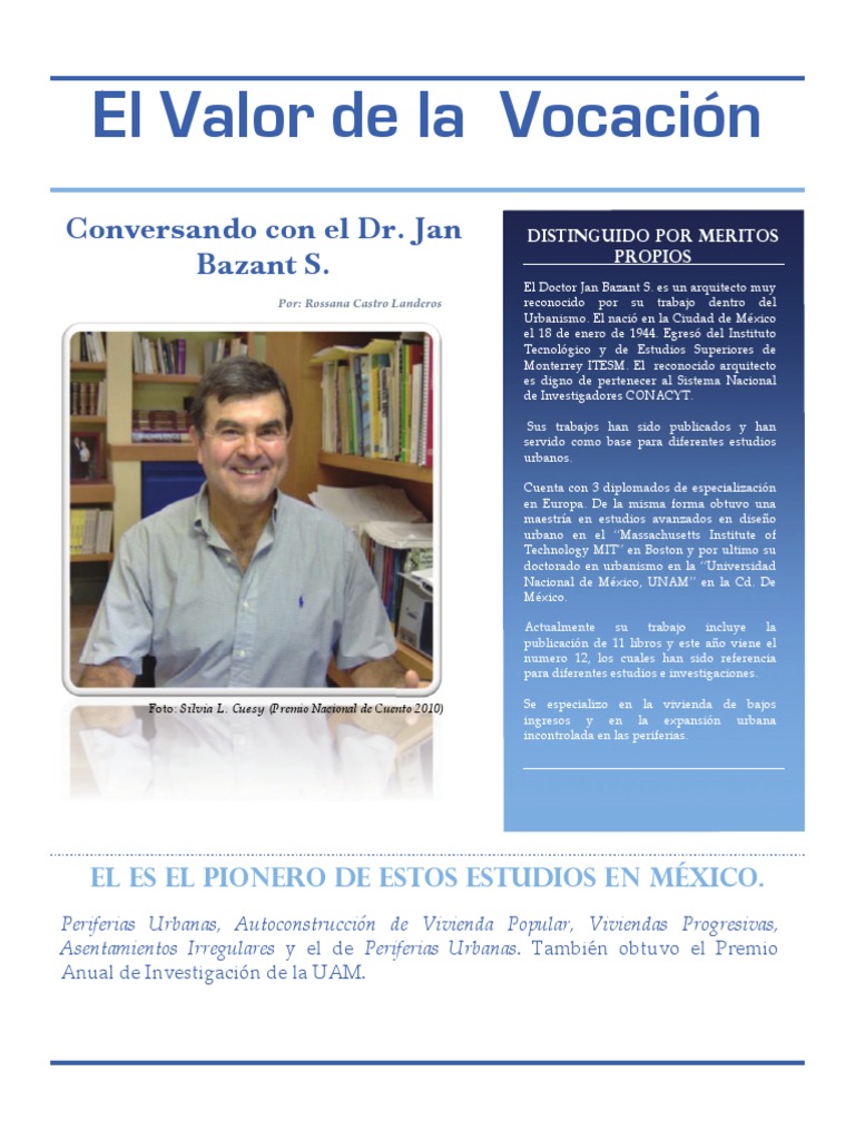Jan Bazant: Pionero del Urbanismo en México | PDF | Ciudad de México ...