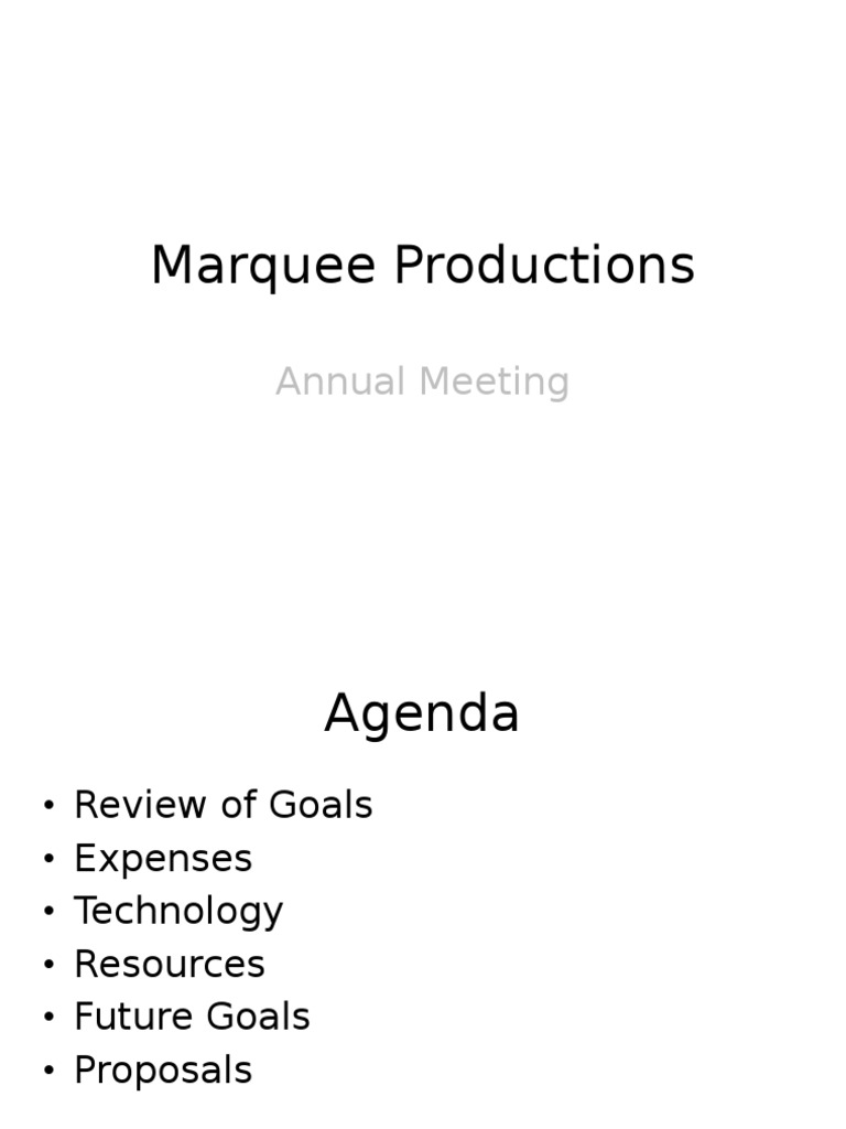 Marquee Productions | PDF
