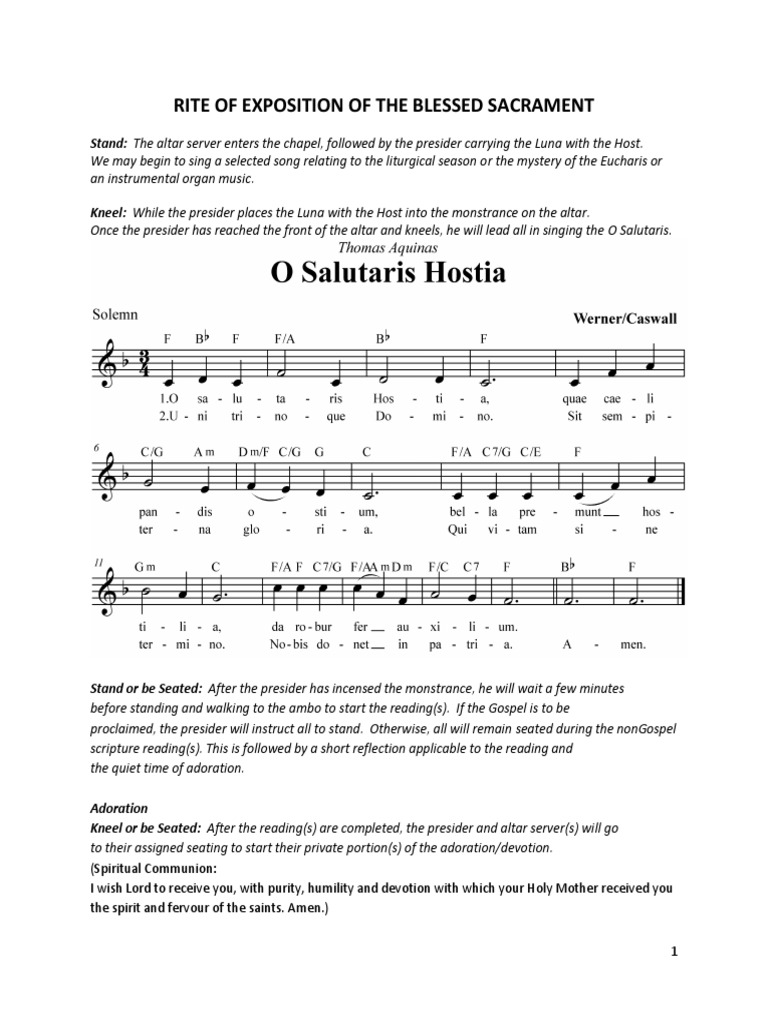 Exposition and Benediction Guide | PDF | Eucharist | Mary, Mother Of Jesus