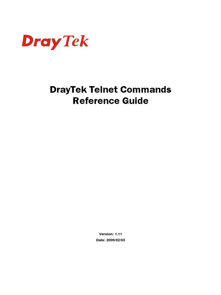 Draytek Telnet Commands 2BV1.11 | PDF | Network Layer Protocols | Ip Address