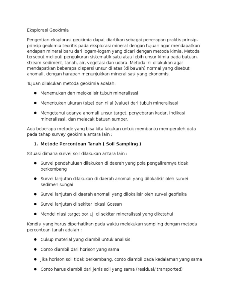Eksplorasi Geokimia | PDF