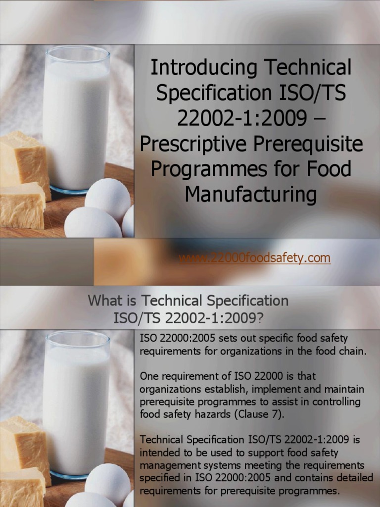 Introduction To Technical Specification Iso 22002 Pdf Prevention