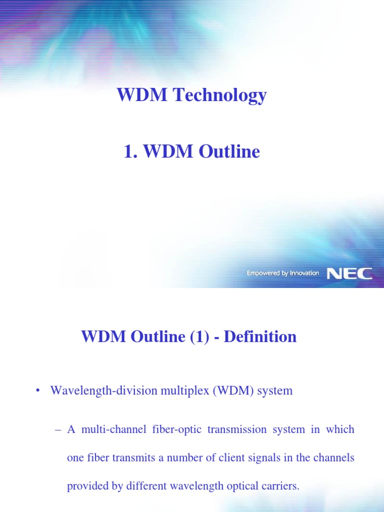 DWDM NEC 44 Slide | PDF | Wavelength Division Multiplexing | Dispersion ...