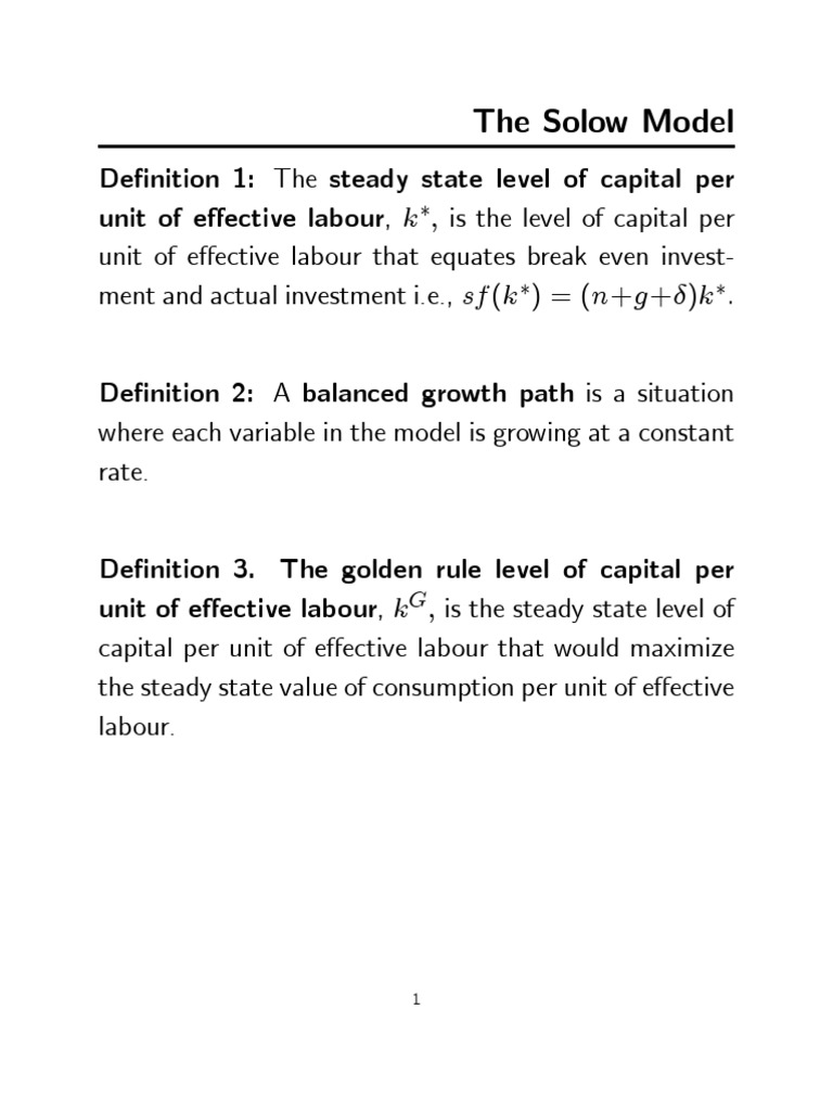 Solow Model | PDF | Economic Growth | Macroeconomics
