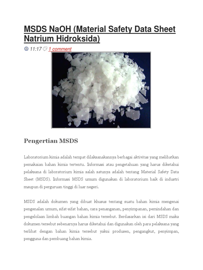 MSDS NaOH | PDF