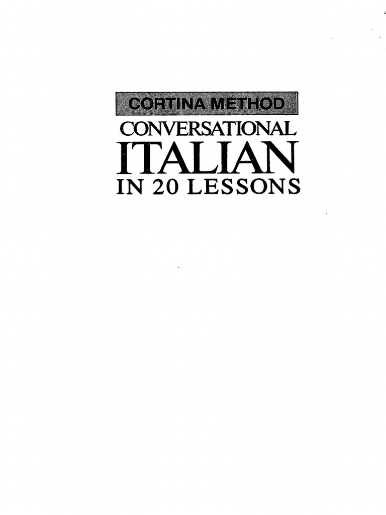 Conversational Italian in 20 Lessons | PDF