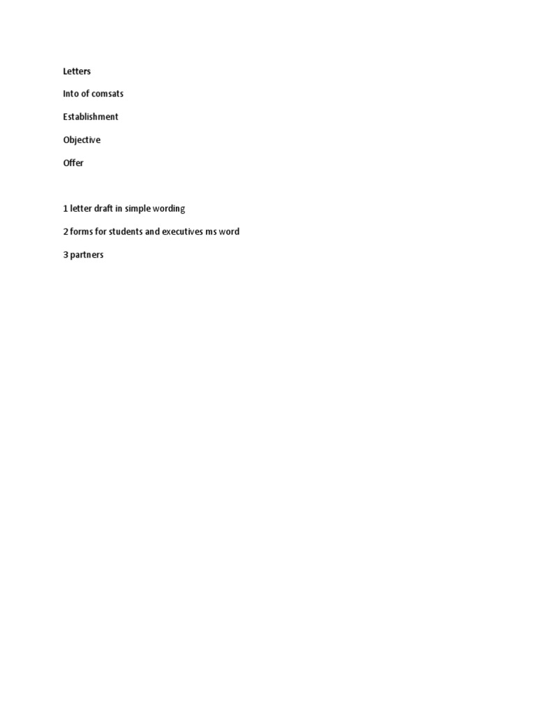 Into of Comsats Establishment Objective Offer: Letters | PDF | Career ...