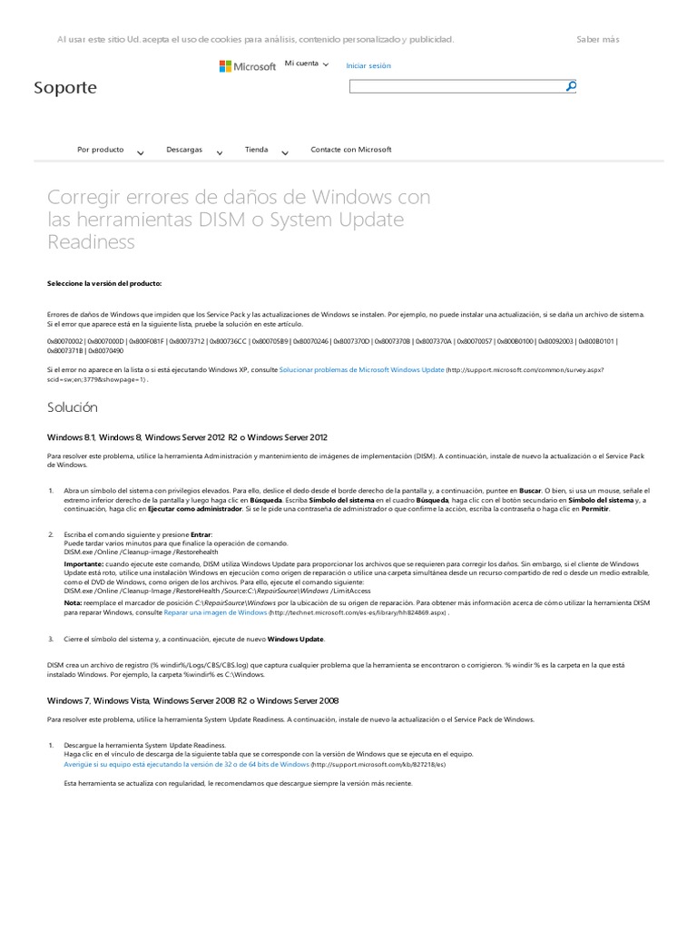 Corregir Errores de Daños de Windows Con Las Herramientas DISM o System ...
