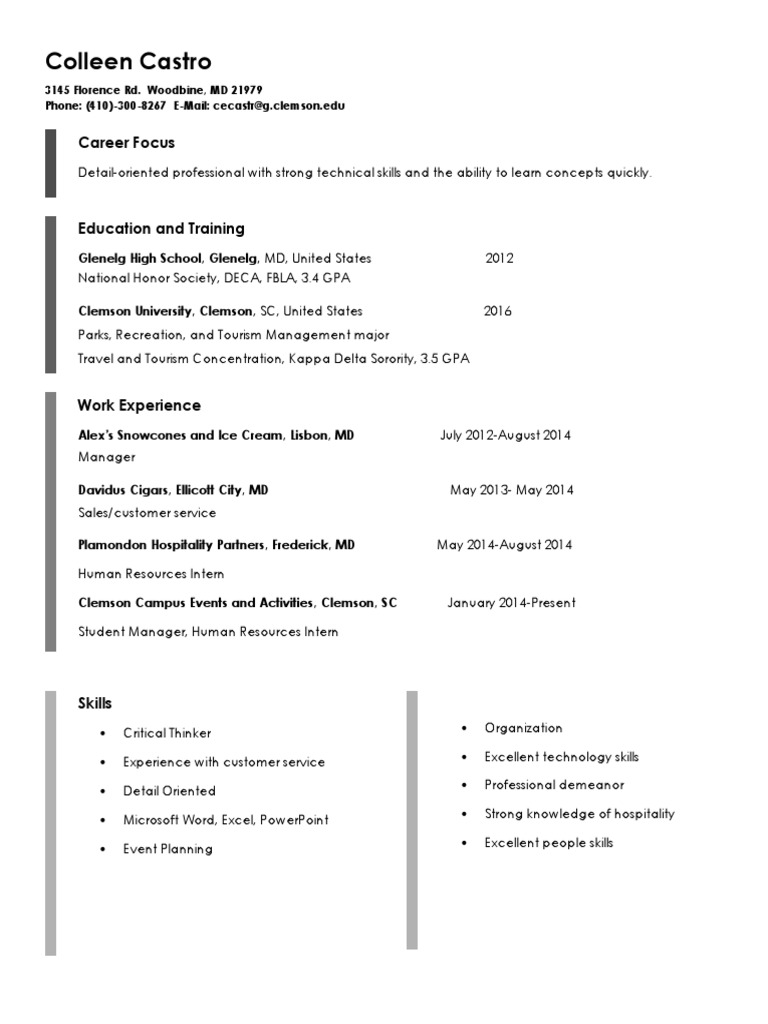 Colleen Castro: Career Overview & Skills | PDF