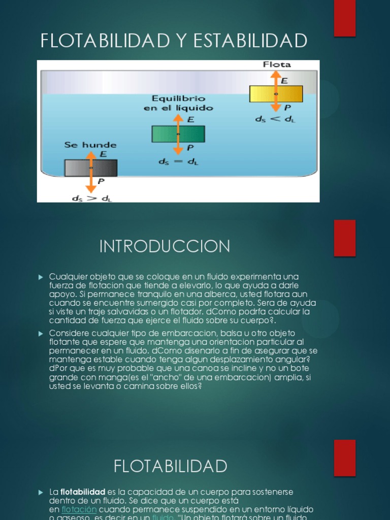 Flotabilidad y Estabilidad | PDF | Flotabilidad | Masa