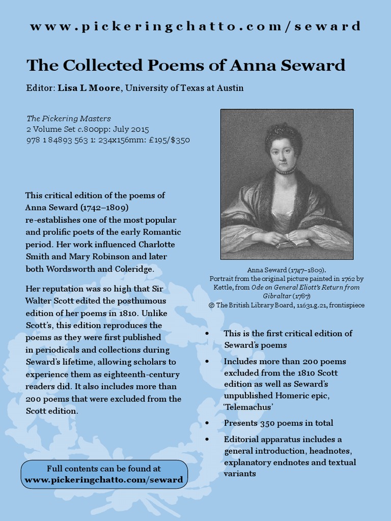 The Collected Poems of Anna Seward Leaflet | PDF | Poetry | Romanticism