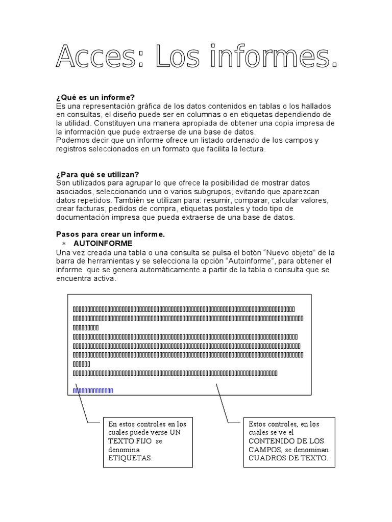 ¿Qué es un informe? | Tabla (base de datos) | Bases de datos