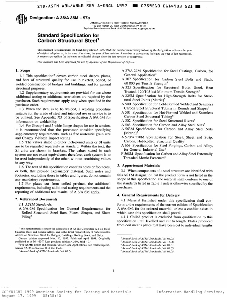 Astm A36 | PDF | Freedom Of Expression Law | Copyright Law