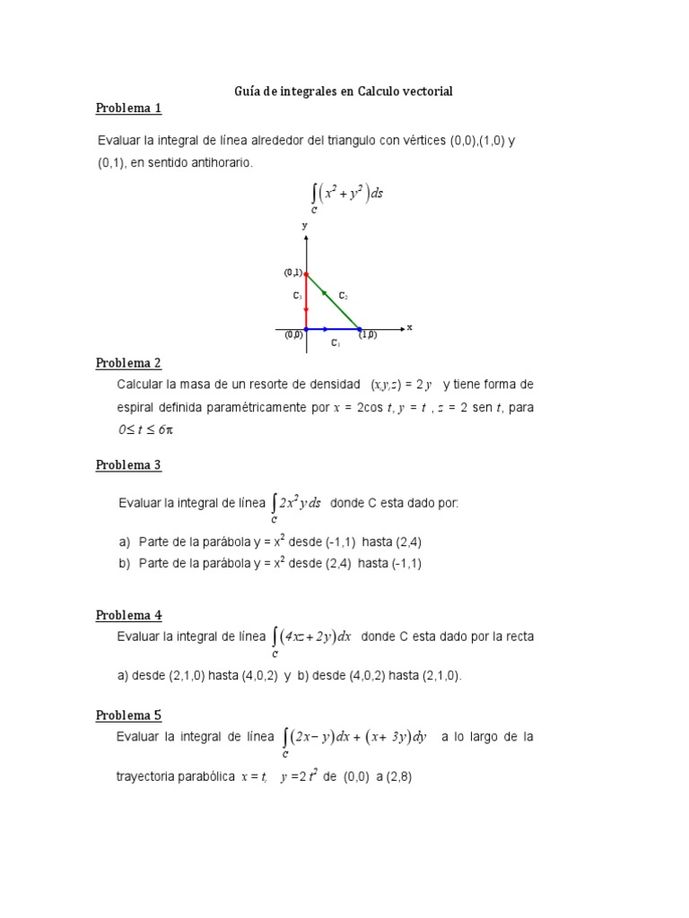 Guia de Integrales de Linea | PDF | Integral | Curva