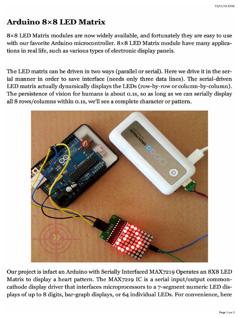Arduino 8x8 LED Matrix | PDF