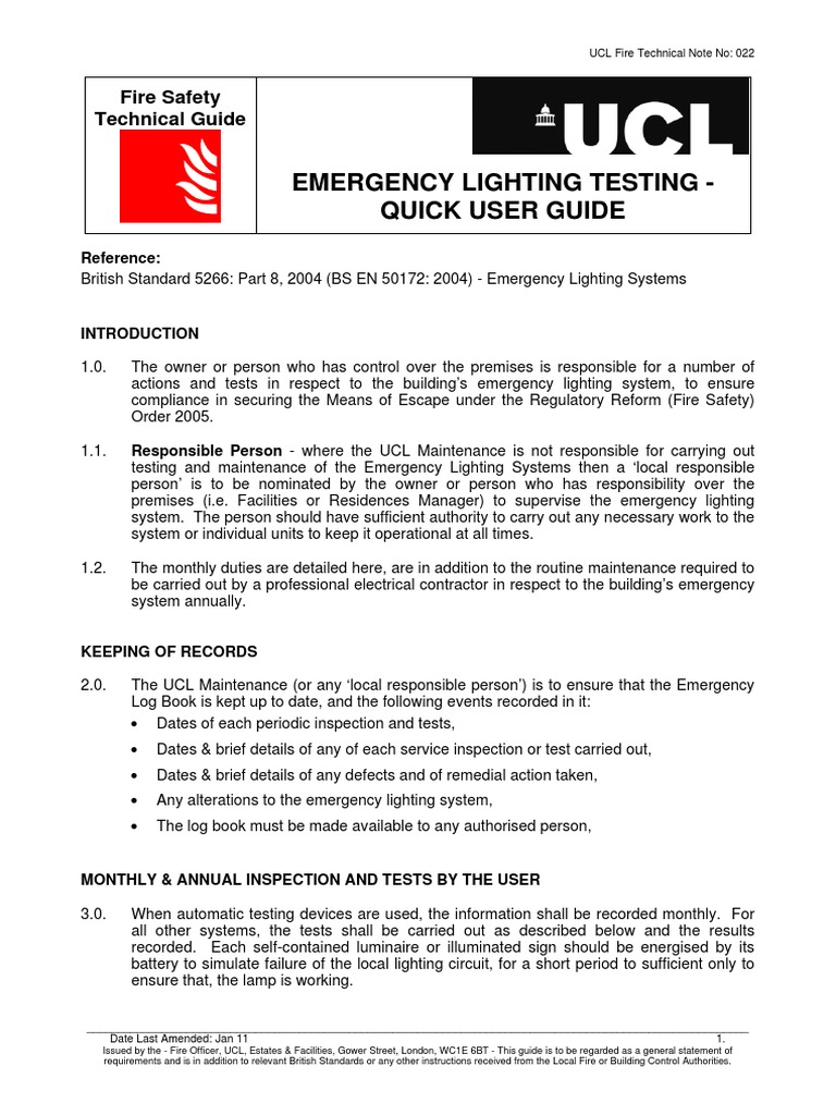 Emergency Lighting Testing | PDF