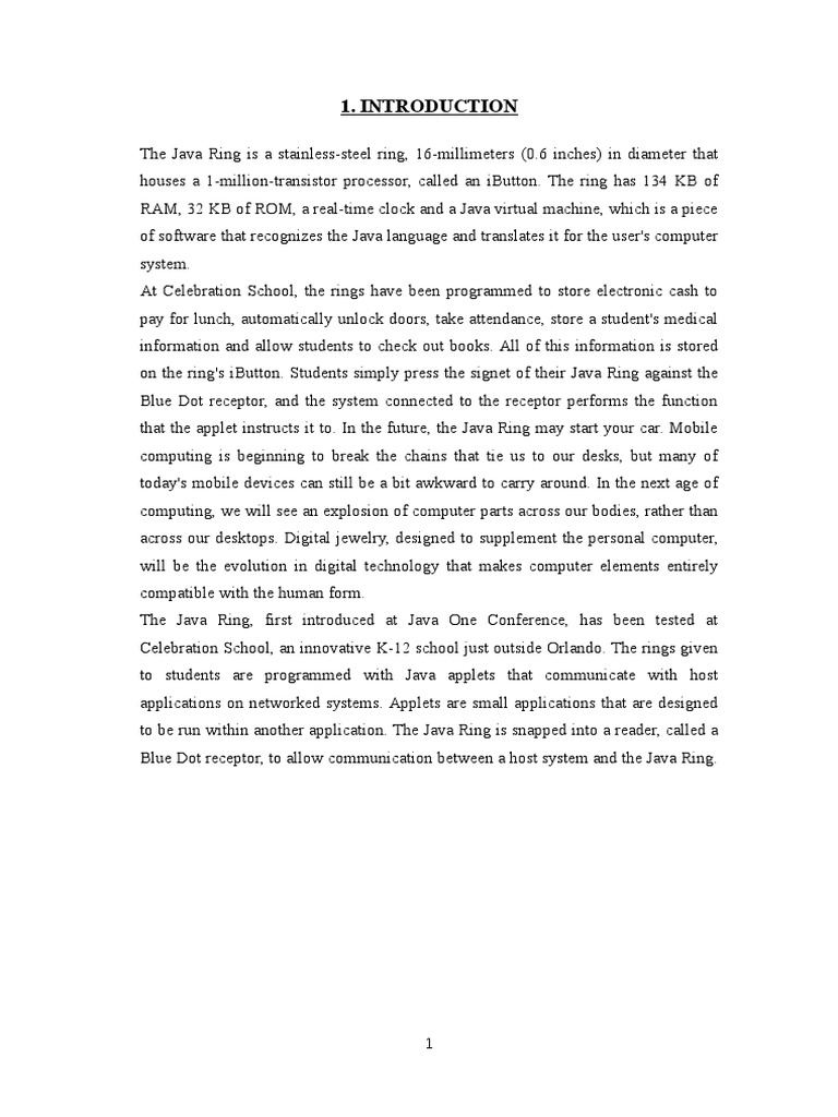 Java Ring Seminar Report | PDF | Java Virtual Machine | Computer Data Storage