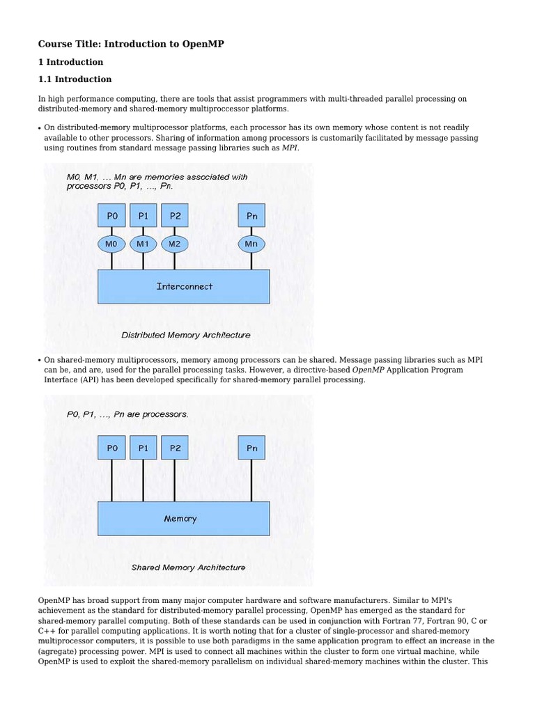 Openmp Parallel Computing Scope Computer Science Free 30 Day Trial Scribd 