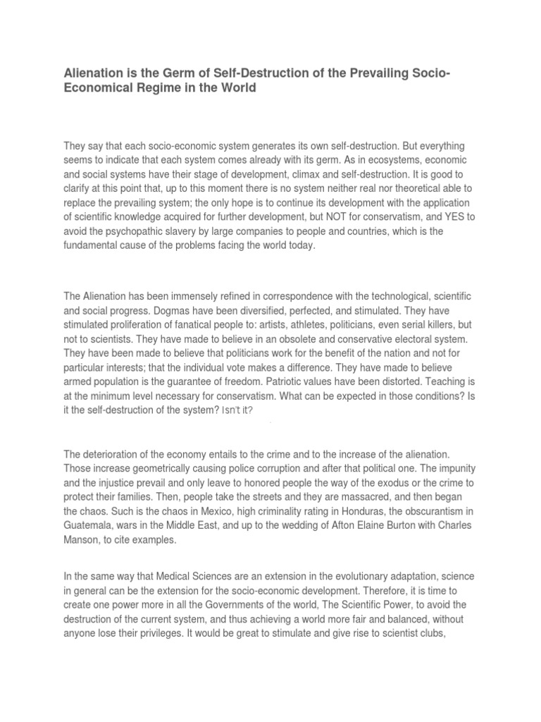 Alienation Is Germ of The Self | PDF | Science | Public Sphere
