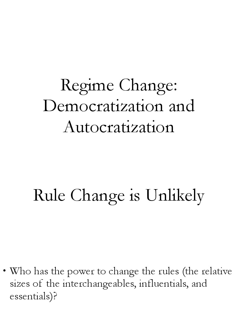 Regime Change: Democratization Dynamics | PDF | Political Science ...
