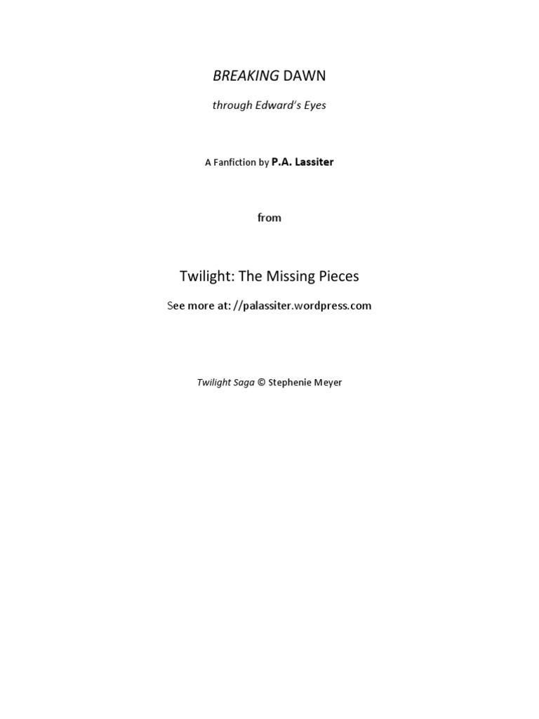 Breaking Dawn Edward by Pa Lassiter | PDF | Religion & Spirituality