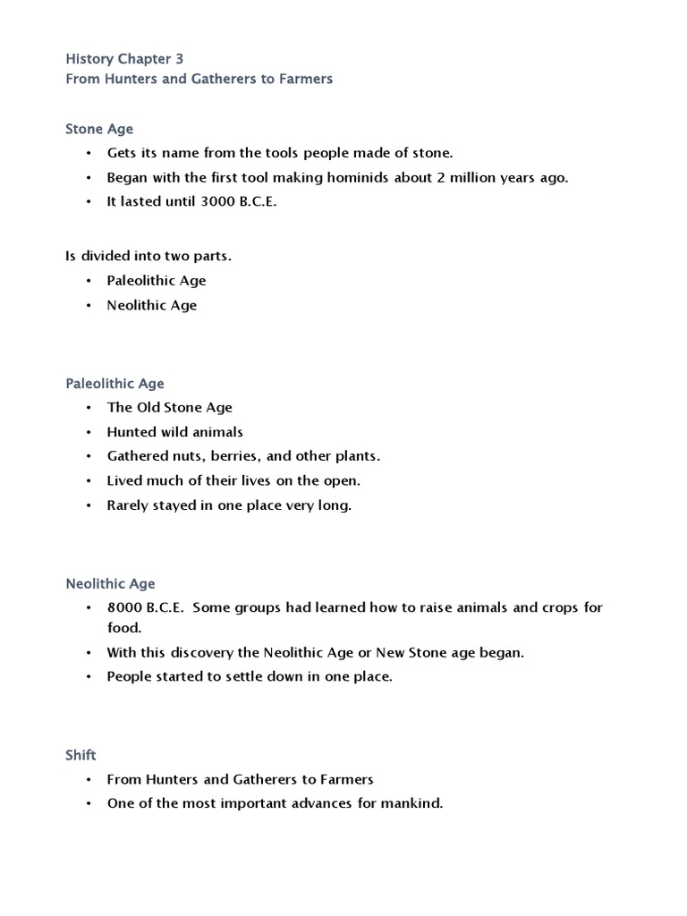 From Hunters to Farmers: Stone Age Shift | PDF