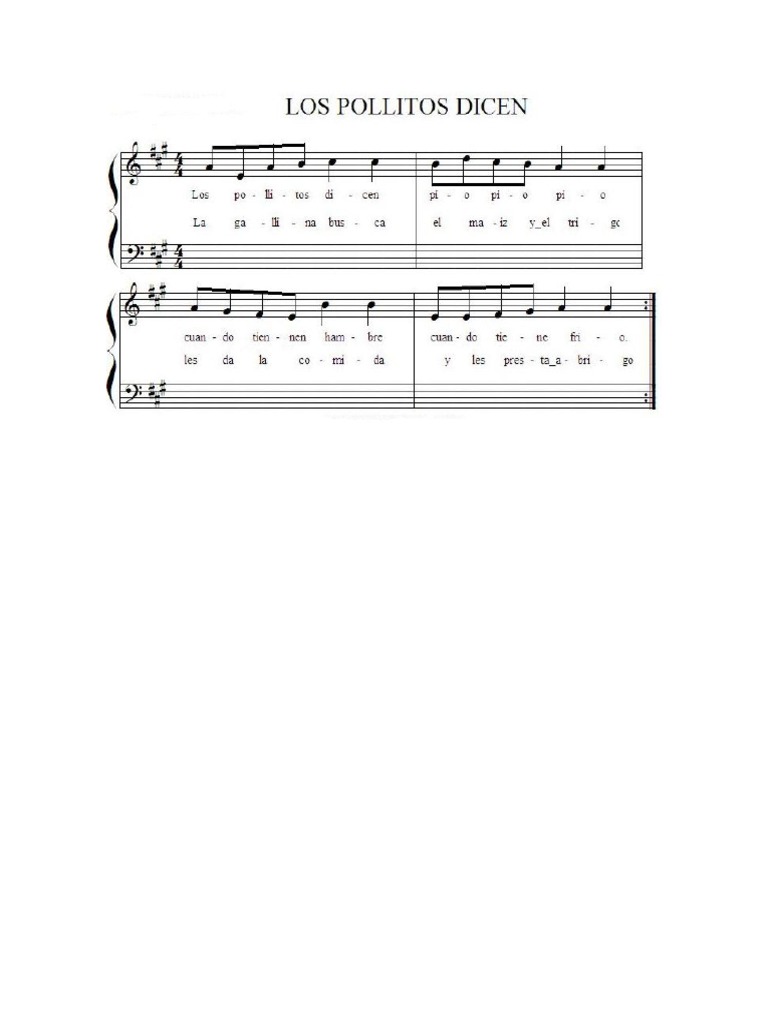 Los Pollitos Dicen para Flauta | PDF