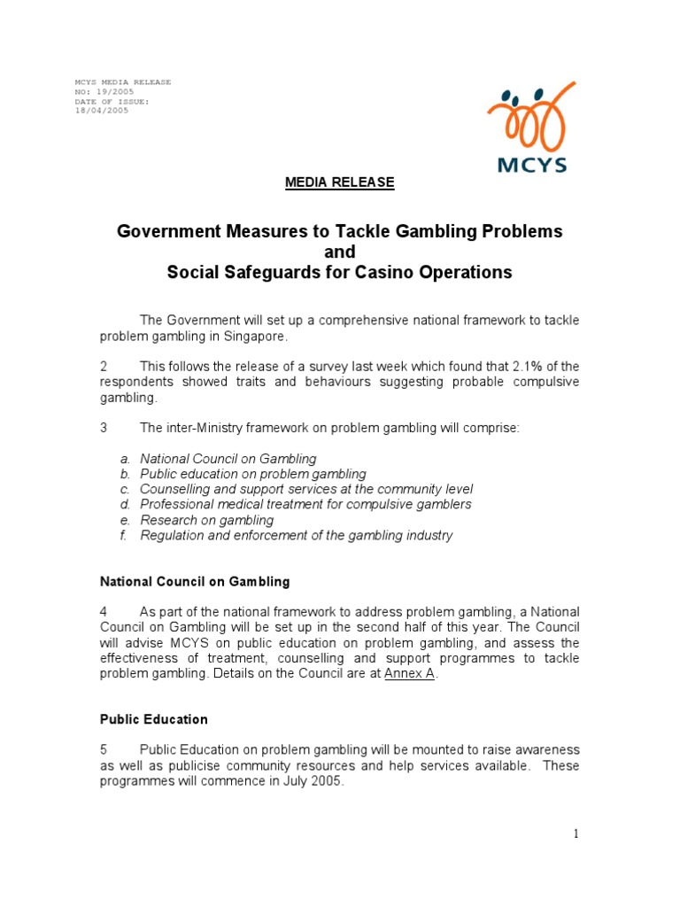 Singapore's Framework for Gambling Safeguards | PDF | Problem Gambling ...