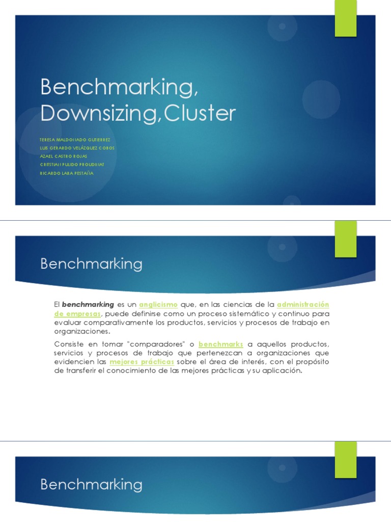 Benchmarking, Downsizing, Cluster | PDF | Benchmarking | Business