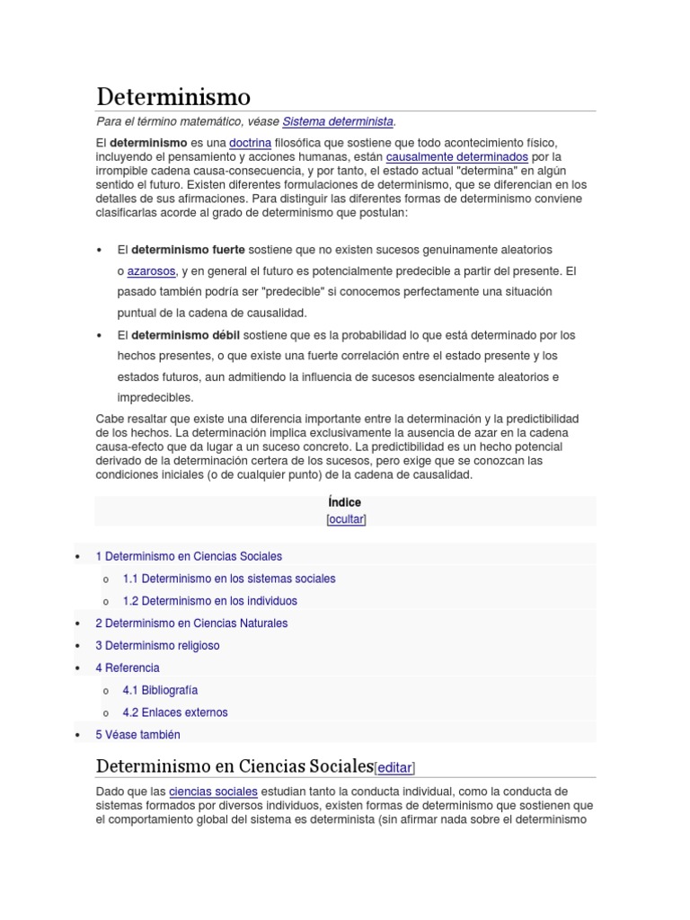 Determinism o | Descargar gratis PDF | Determinismo | Metafísica
