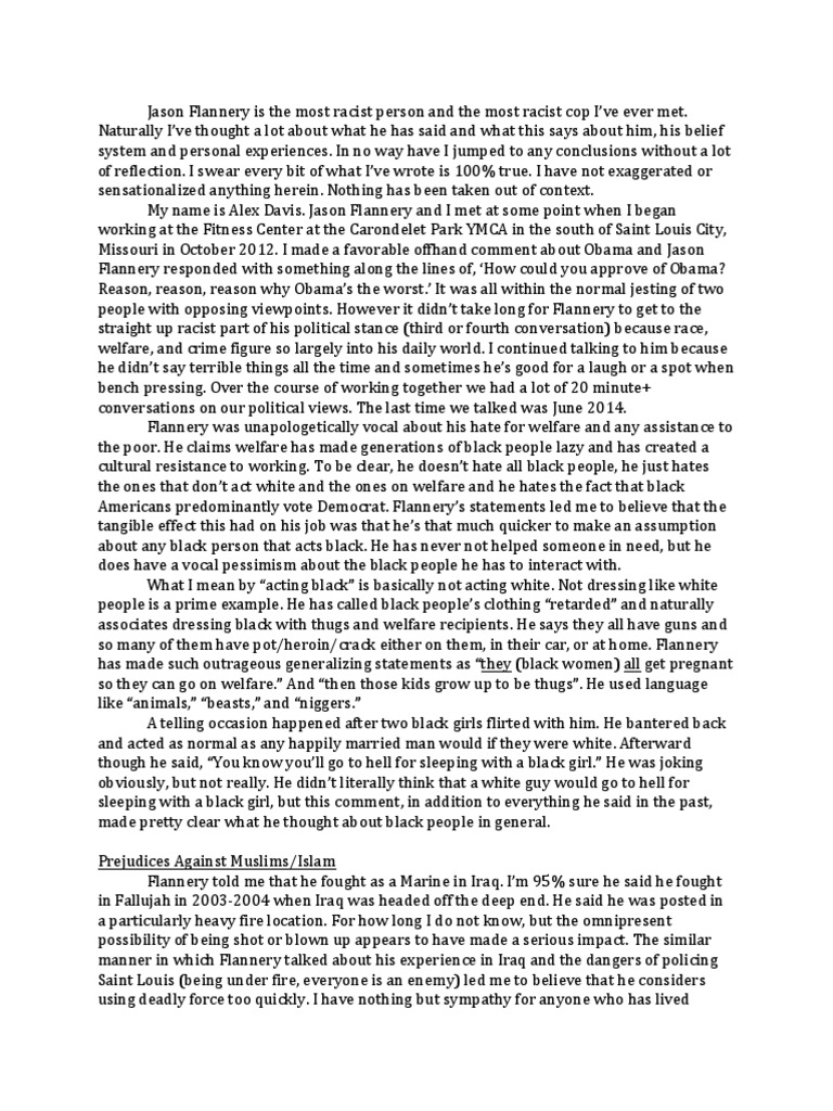 A Character Letter On Jason Flannery | PDF | Fallujah | Crime Thriller