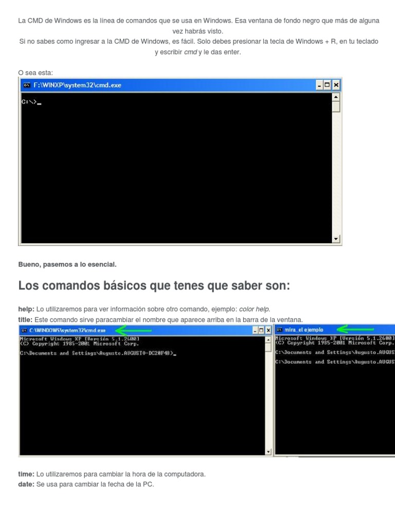 CMD de Windows | PDF | Dos | Archivo de computadora