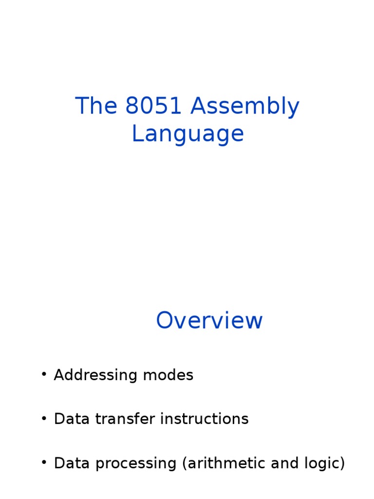 8051 Assembly Language | Download Free PDF | Subroutine | Areas Of ...