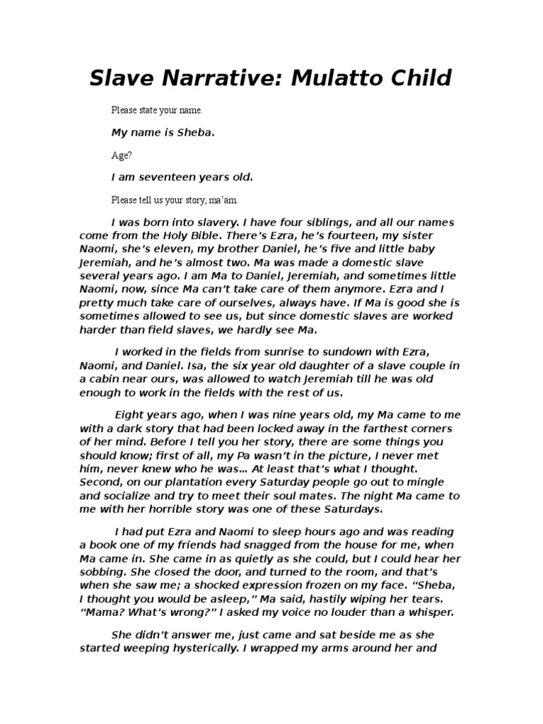 Slave Narrative | PDF