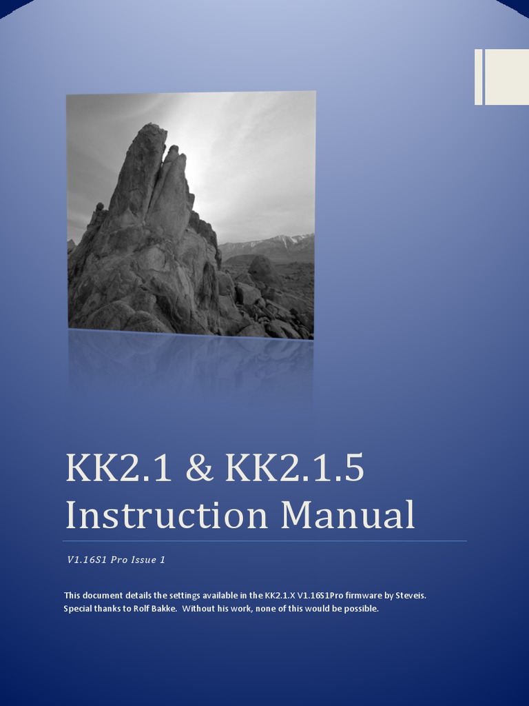 KK2.1.X Instruction Manual V1.16S1 Pro | PDF | Electrical Engineering ...