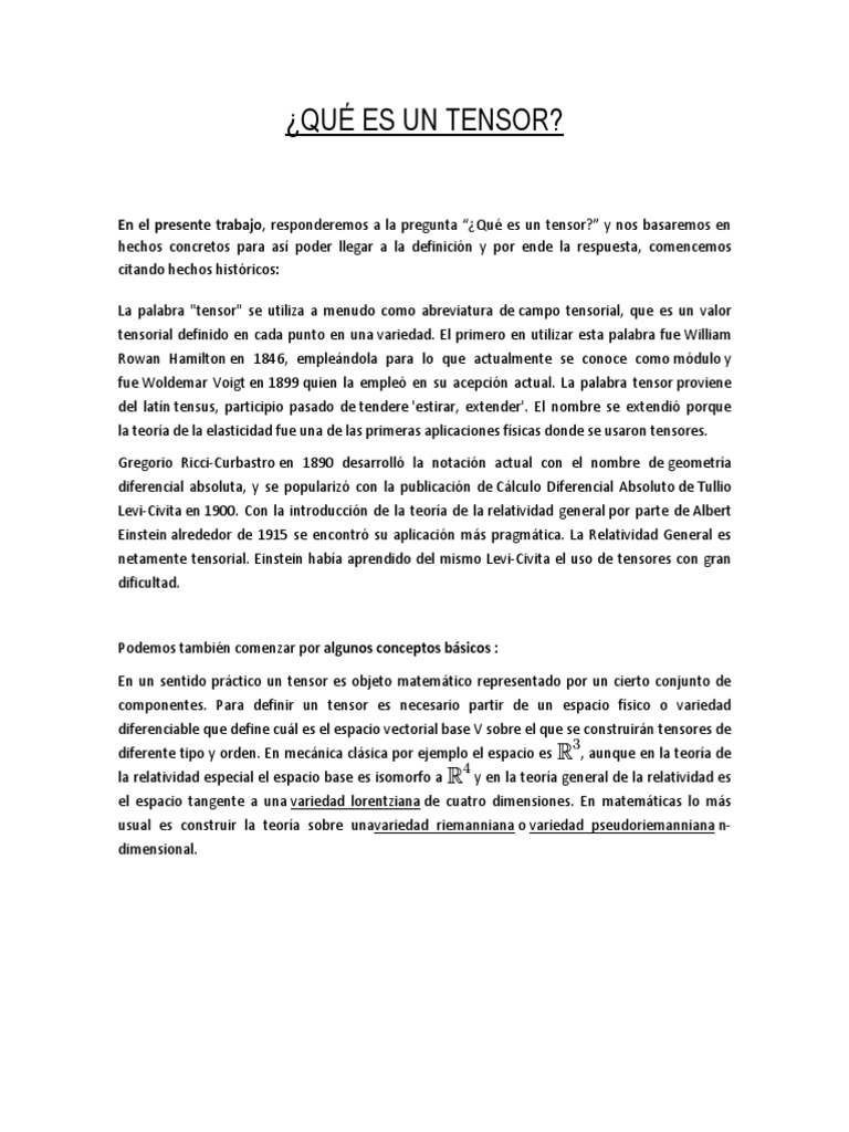 Una explicación completa de lo que es un tensor: desde sus orígenes ...
