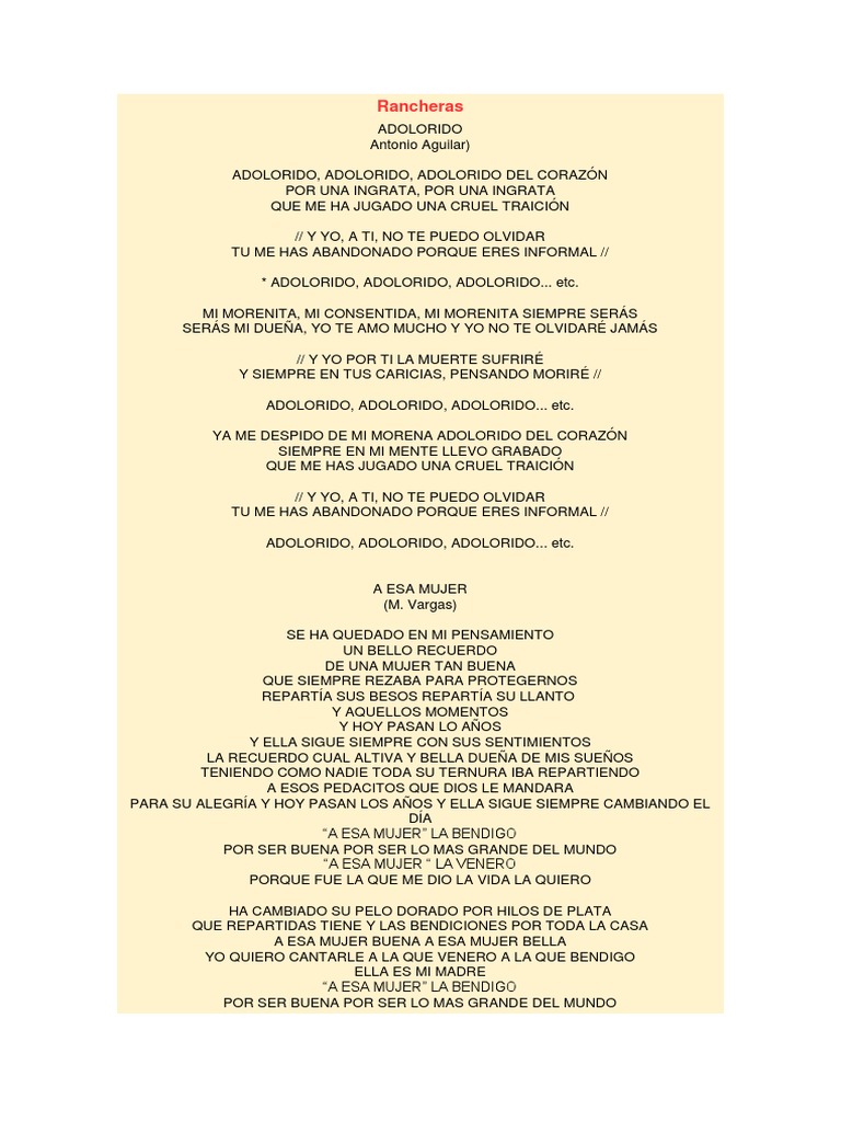 Cancionero Rancheras 1 | Musica Sudamericana | Pueblo latinoamericano