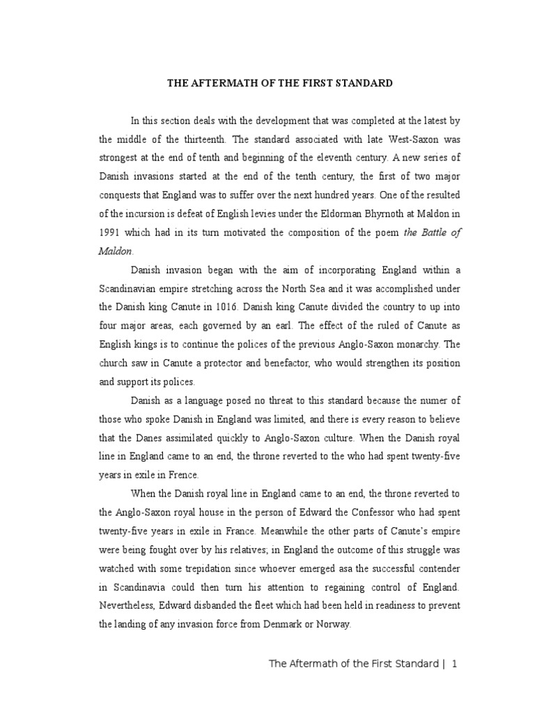 Aftermath of the First Standard in England | PDF | Consonant | English ...